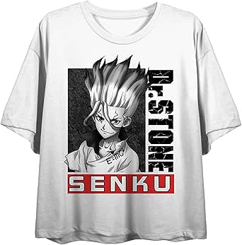 Dr. Stone New World Senku Crew Neck Short Sleeve Women's White T-Shirt ...