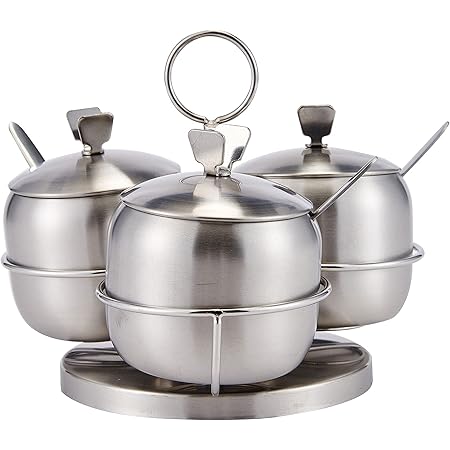 Amazon.com | Baigio Woman Stainless Steel Condiment Seasoning Container ...