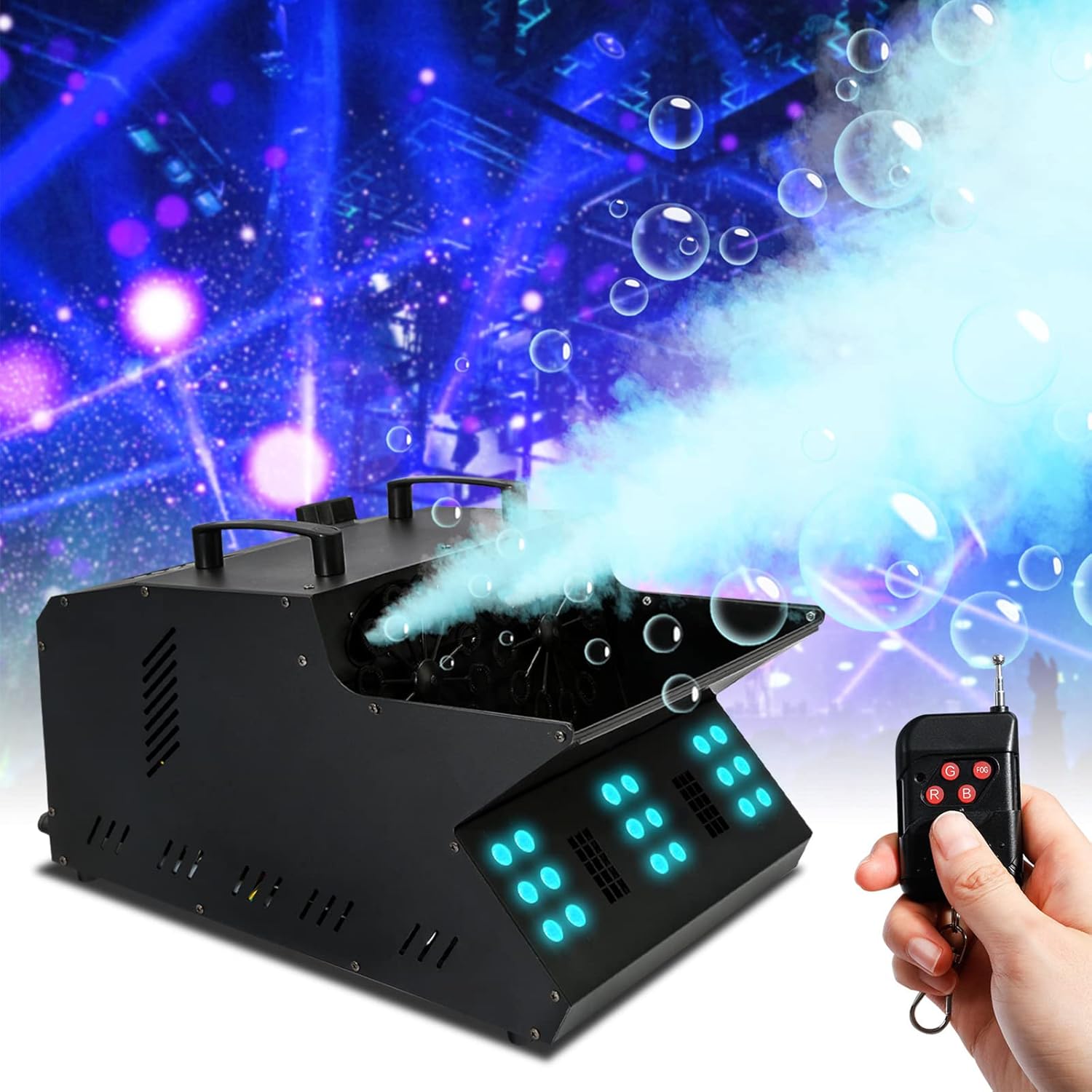 Amazon.com: TCFUNDY Fog Bubble Machine 3000W Smoke Machine with 18 RGB ...
