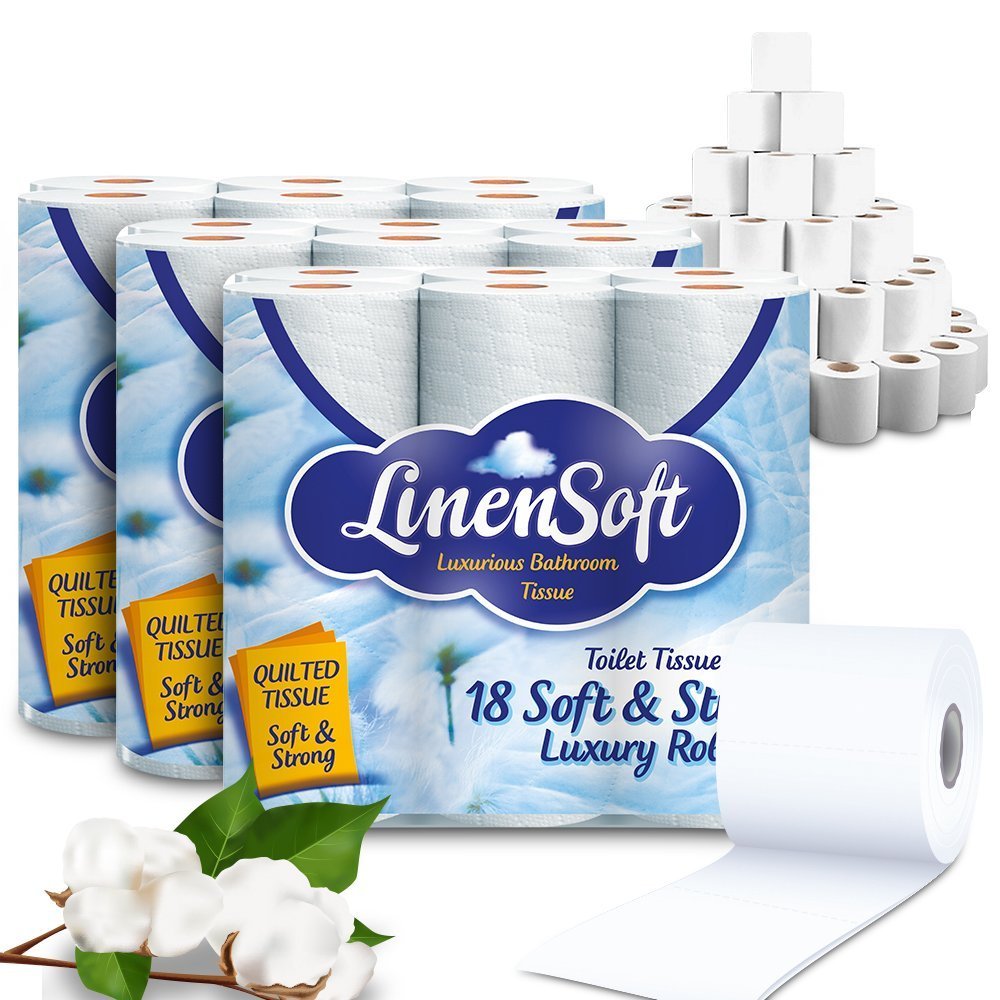 Linen Soft 2 Ply Quilted Toilet Tissue 54 Rolls Pack : Amazon.co.uk ...