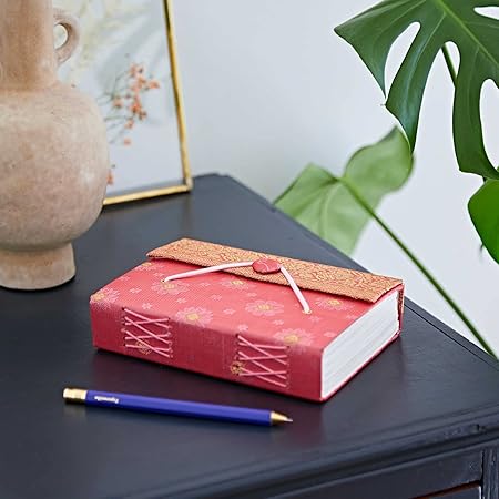 Handmade Sari Notebook | Mini 8 x 10.5cm | Cerise Pink | Unlined ...