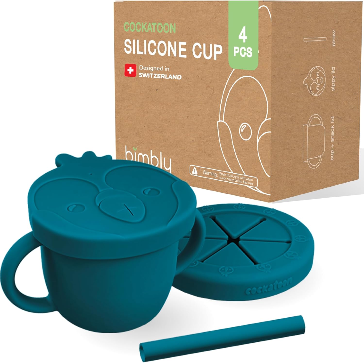 Amazon.com: bimbly Silicone Baby Straw Cup Set, 3pcs | Baby Cup with ...