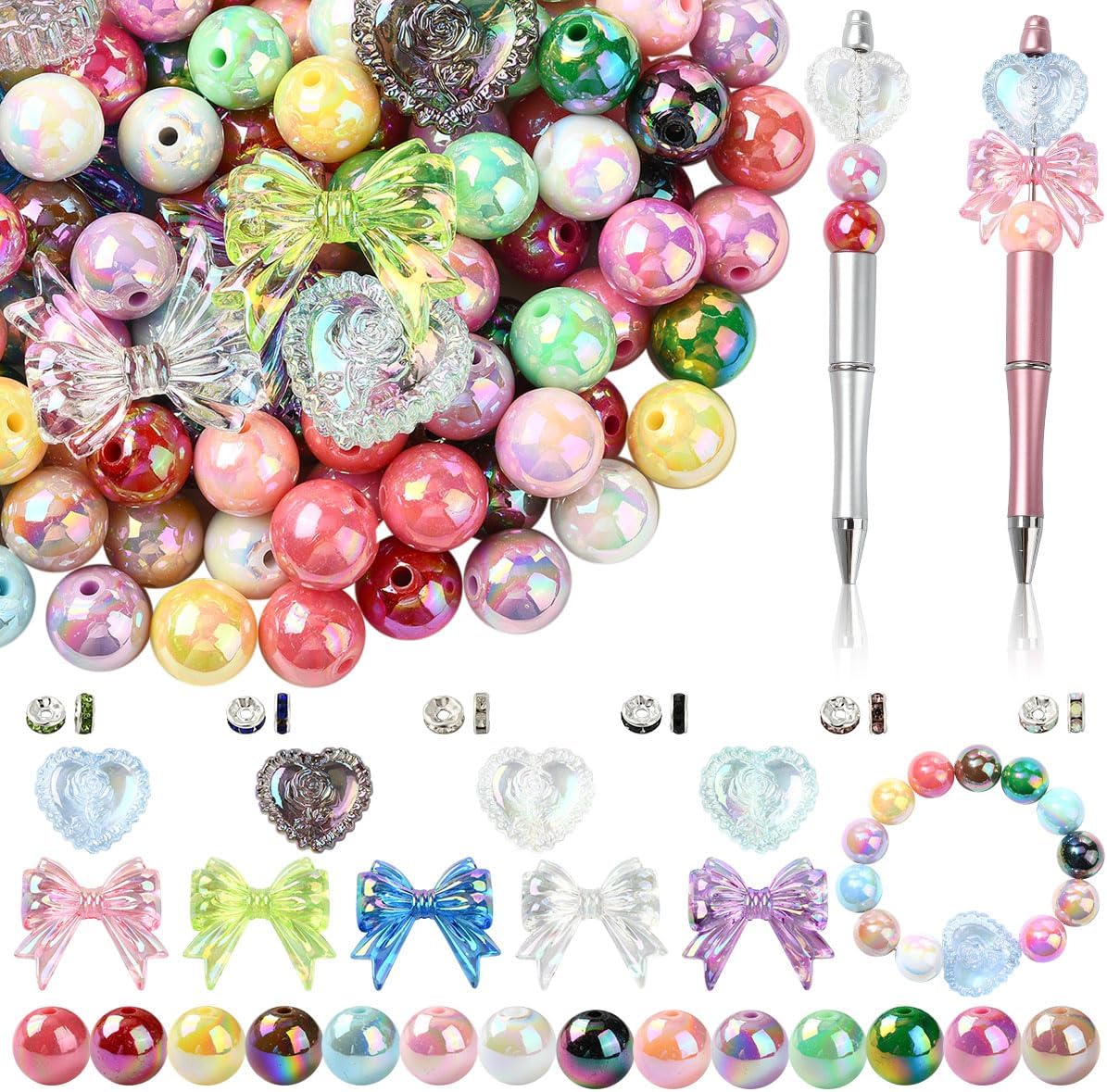Amazon.com: Acrylic Focal Beads for Pens Beadable Keychains Making Kits ...