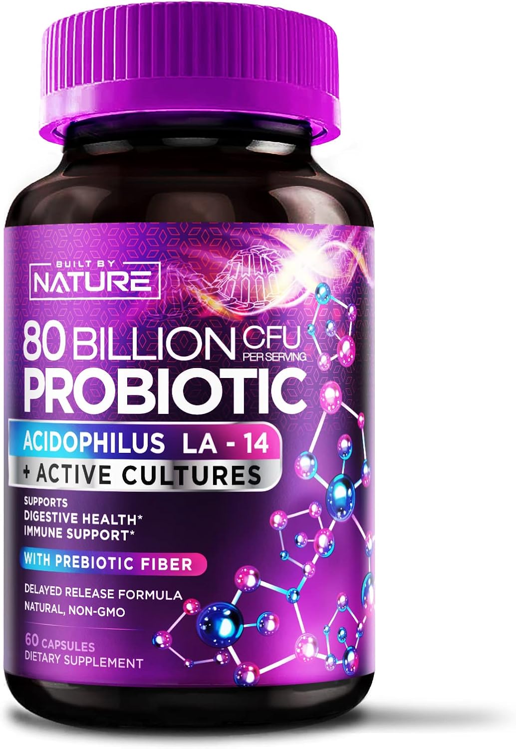 Amazon.com: 80 Billion CFU Probiotic - Daily Digestive Gut Health ...