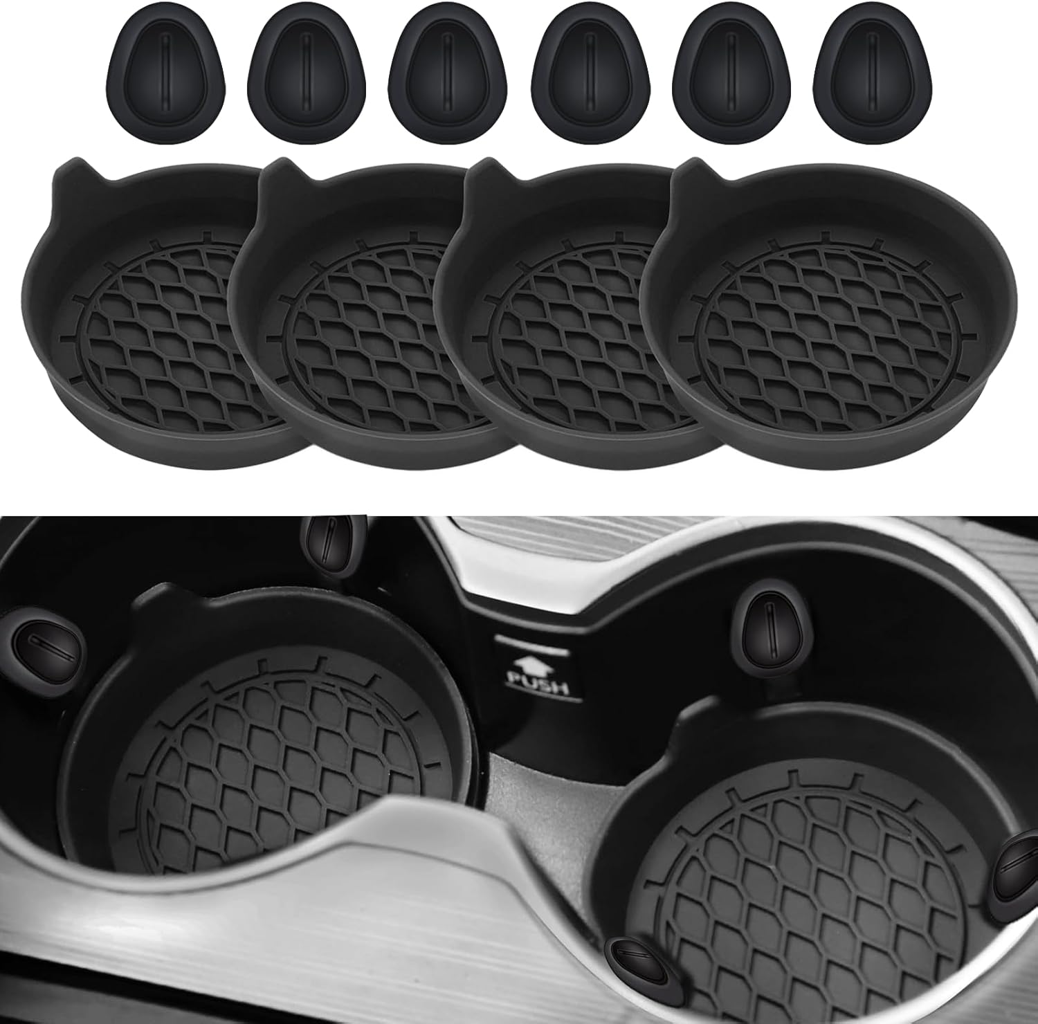 4PCS Car Cup Holder Coasters and 6PCS Car Cup Holder Position Limiter ...
