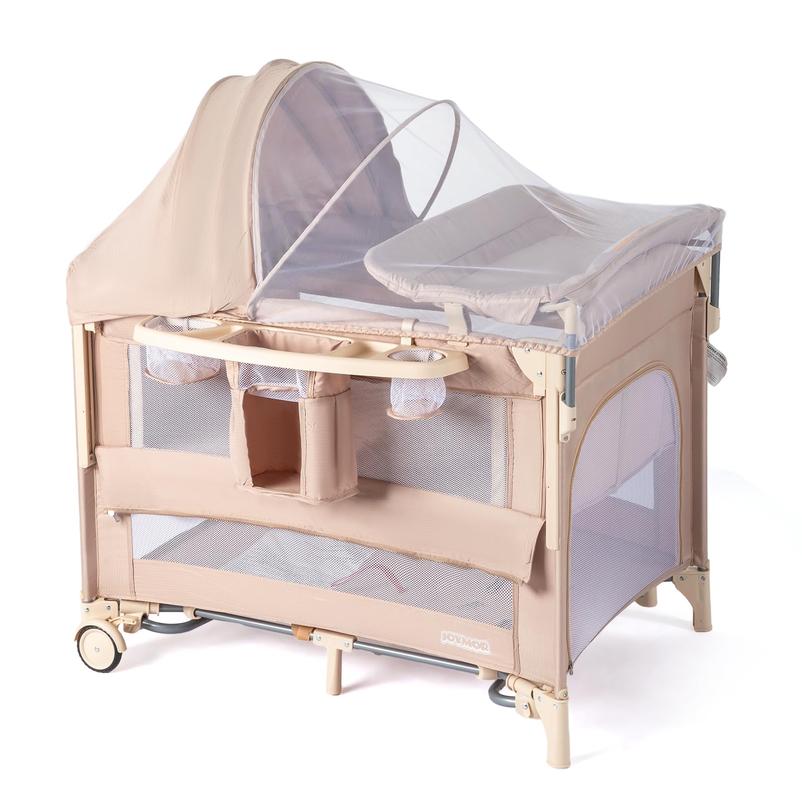 Amazon.com : JOYMOR 9 in 1 Bedside Bassinet with Changing Table, Pack ...