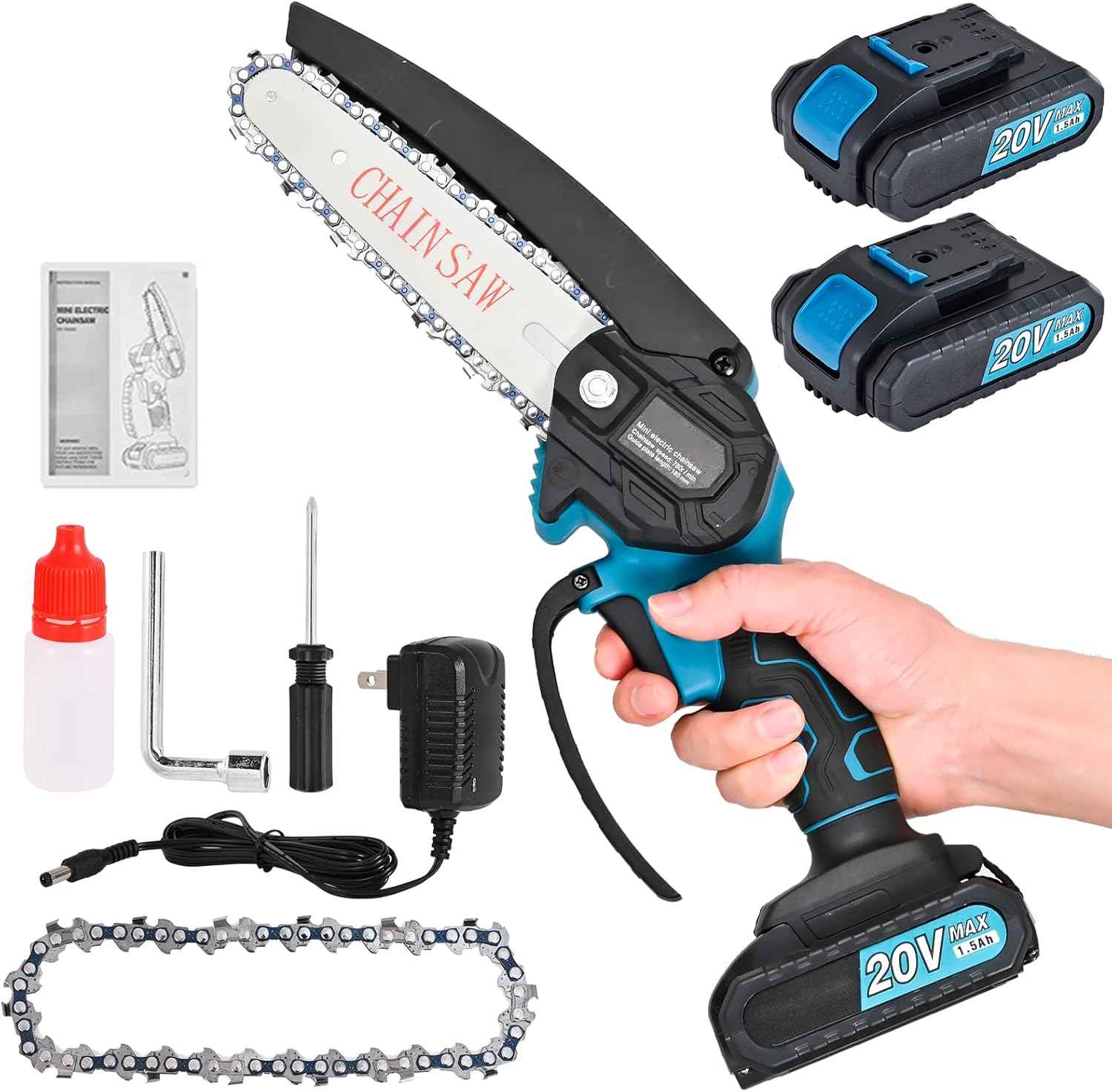 Amazon.com : Electric Mini Chainsaw Cordless,4-inch Electric Chainsaw ...