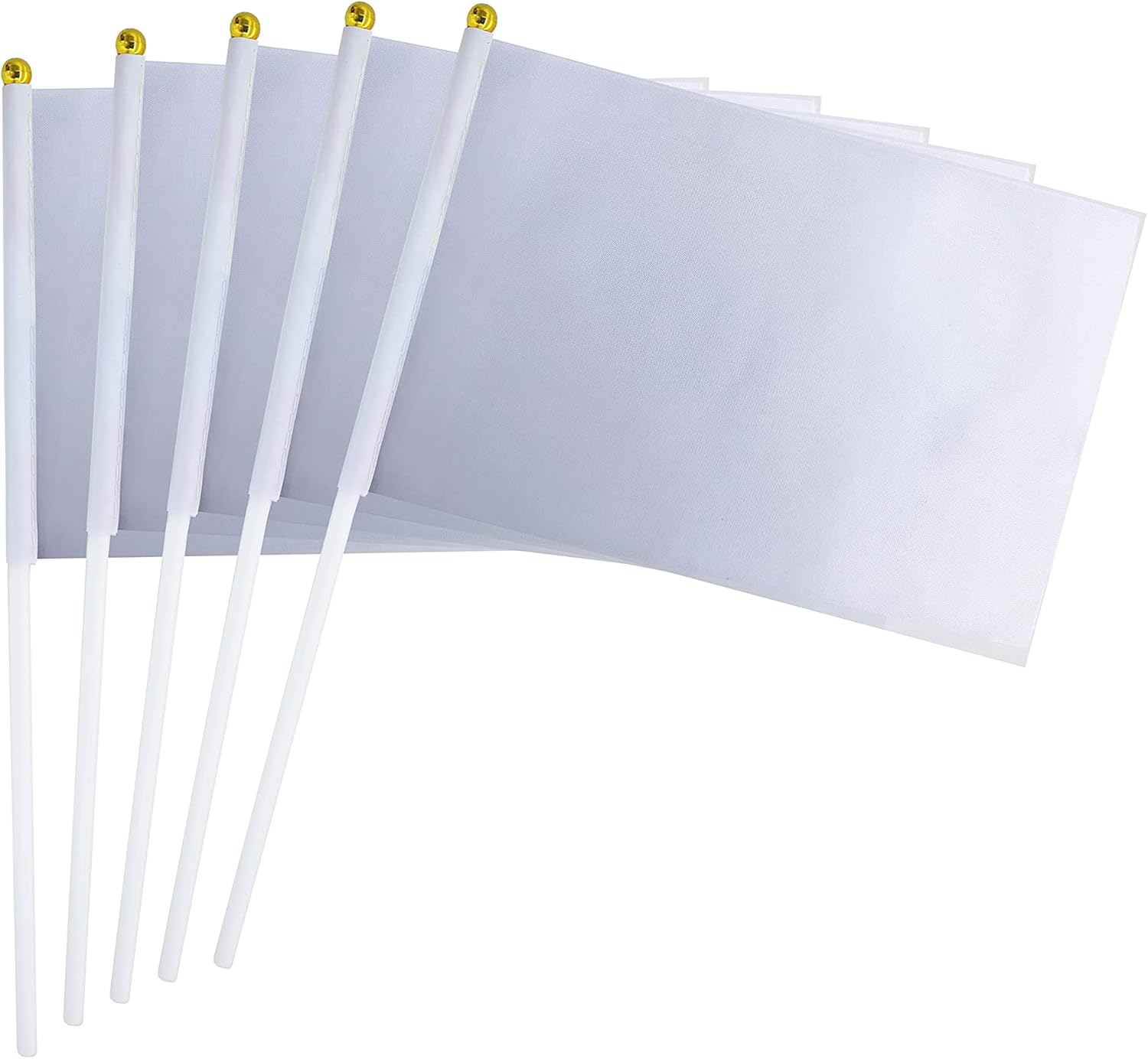 Amazon.com: WXTWK 25 Pack Solid White Blank Flag Small Mini Plain White ...