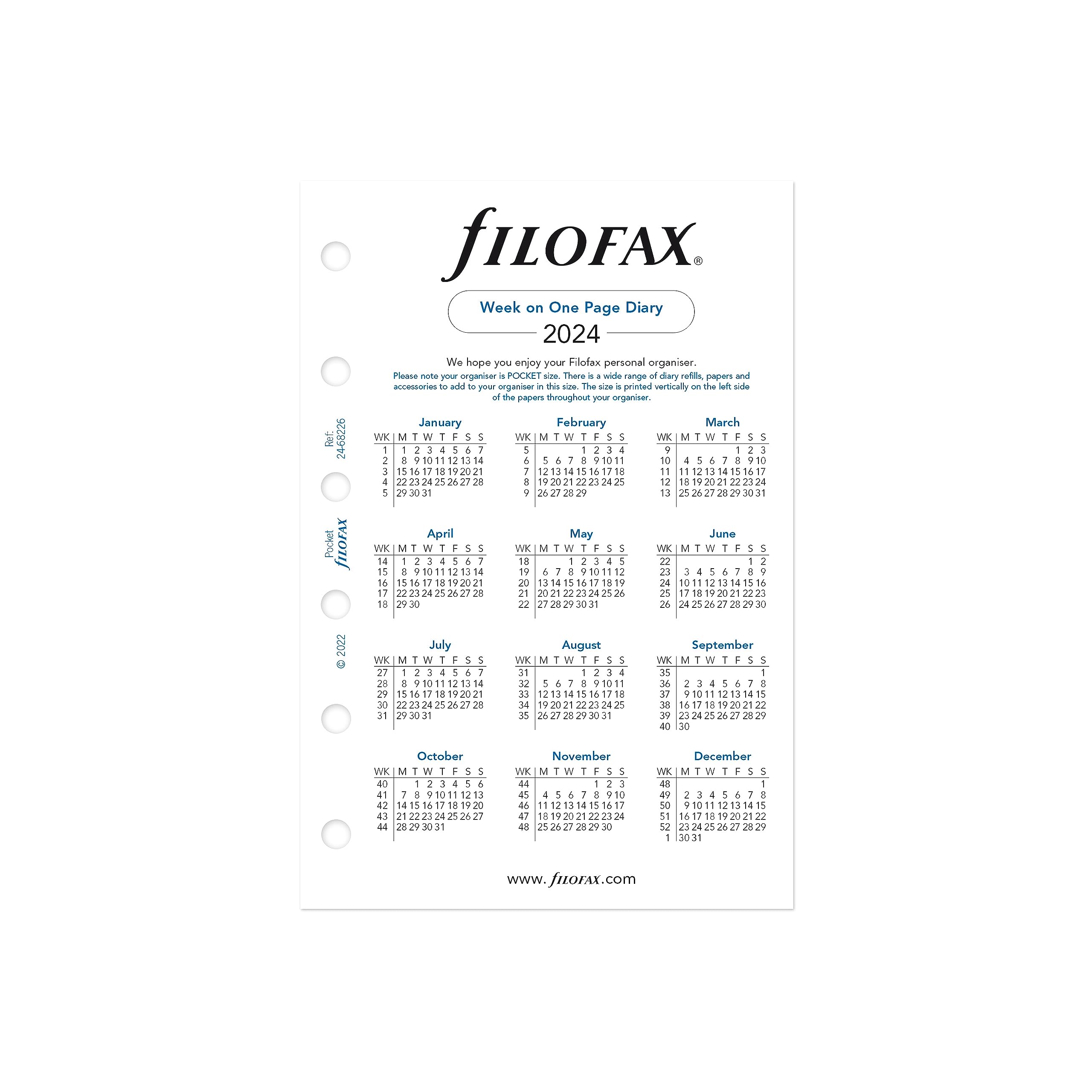 Pocket Diary Two Days Per Page Trilingual 2024 Filofax Pocket Diary ...