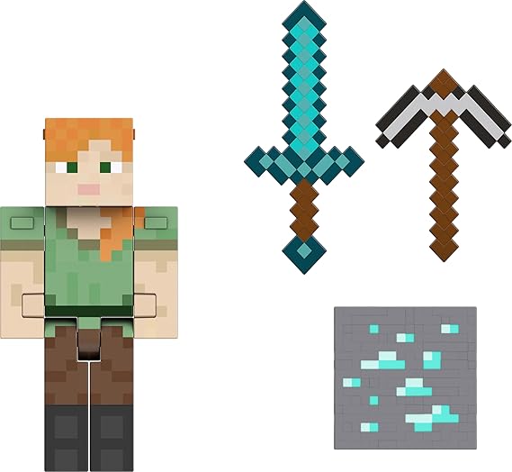 Amazon.com: Minecraft Diamond Level Alex Action Figure, 6+ Years : Toys ...