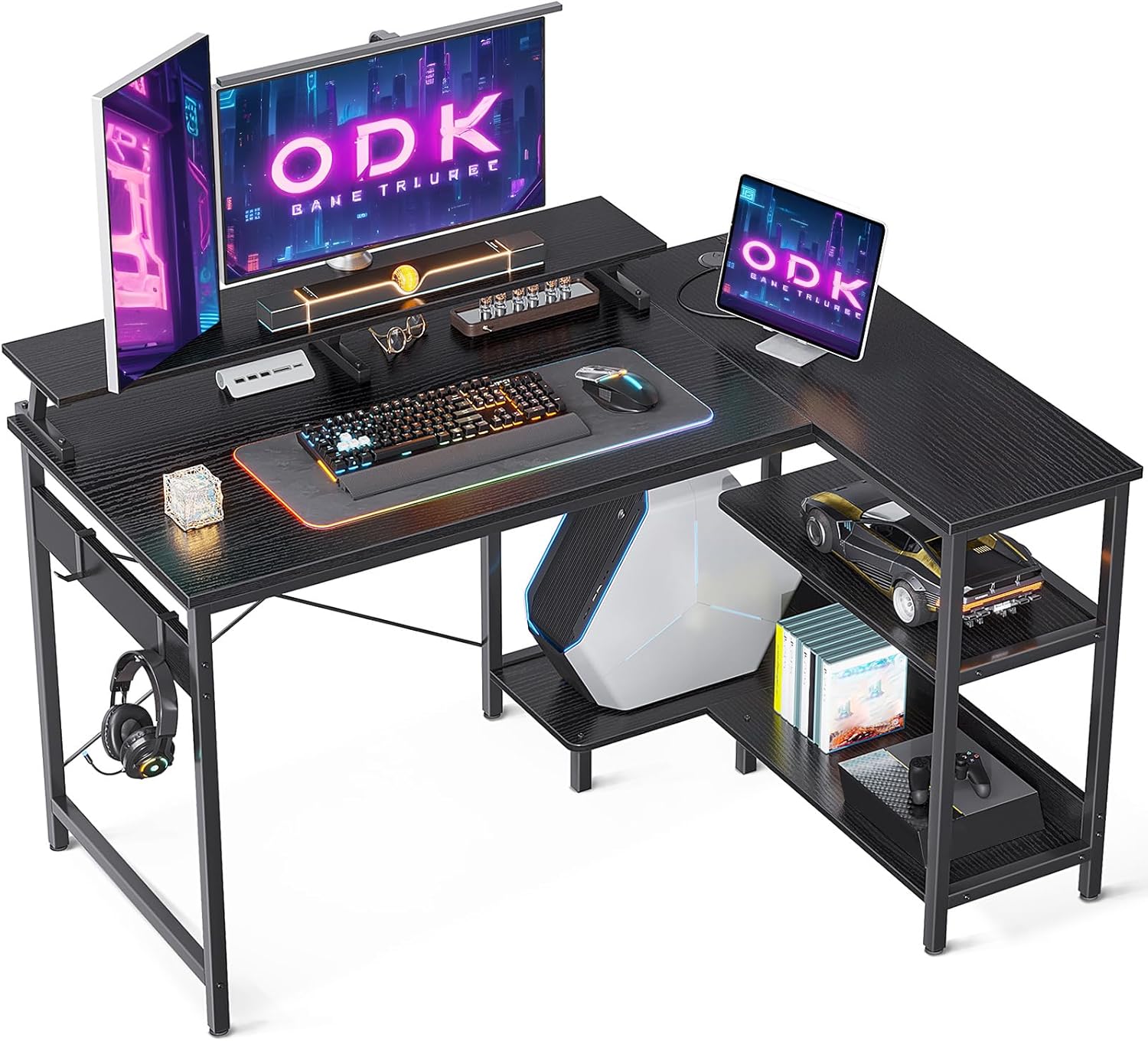 ODK Corner Desk Desk with Shelf Reversible 120 x 80 India | Ubuy