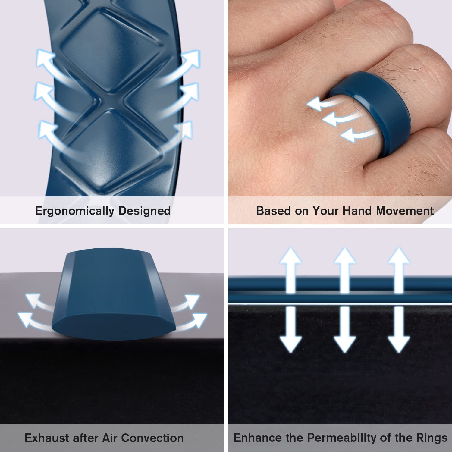 Snapklik.com : Egnaro Silicone Ring For Men, 7 Rings / 4 Rings / 1 Ring ...