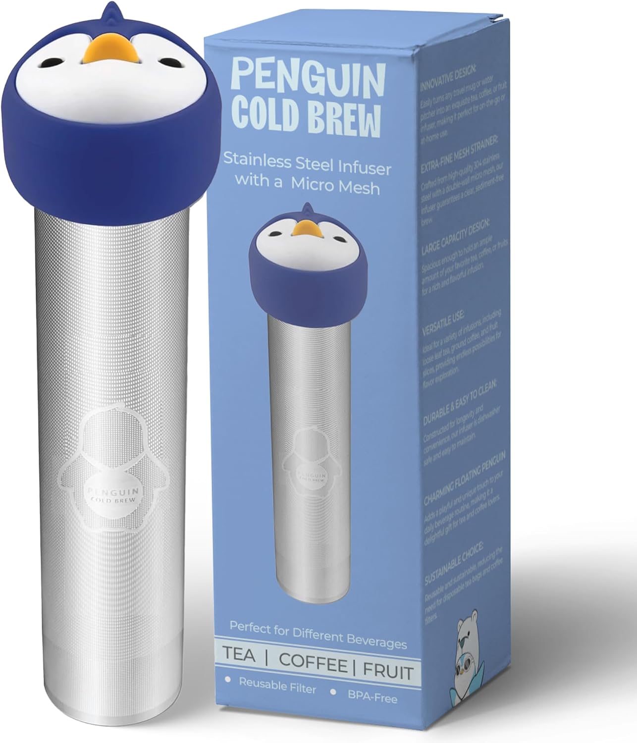Amazon.com: Penguin Cold Brew - Tea Infuser Baskets - Stainless Steel ...