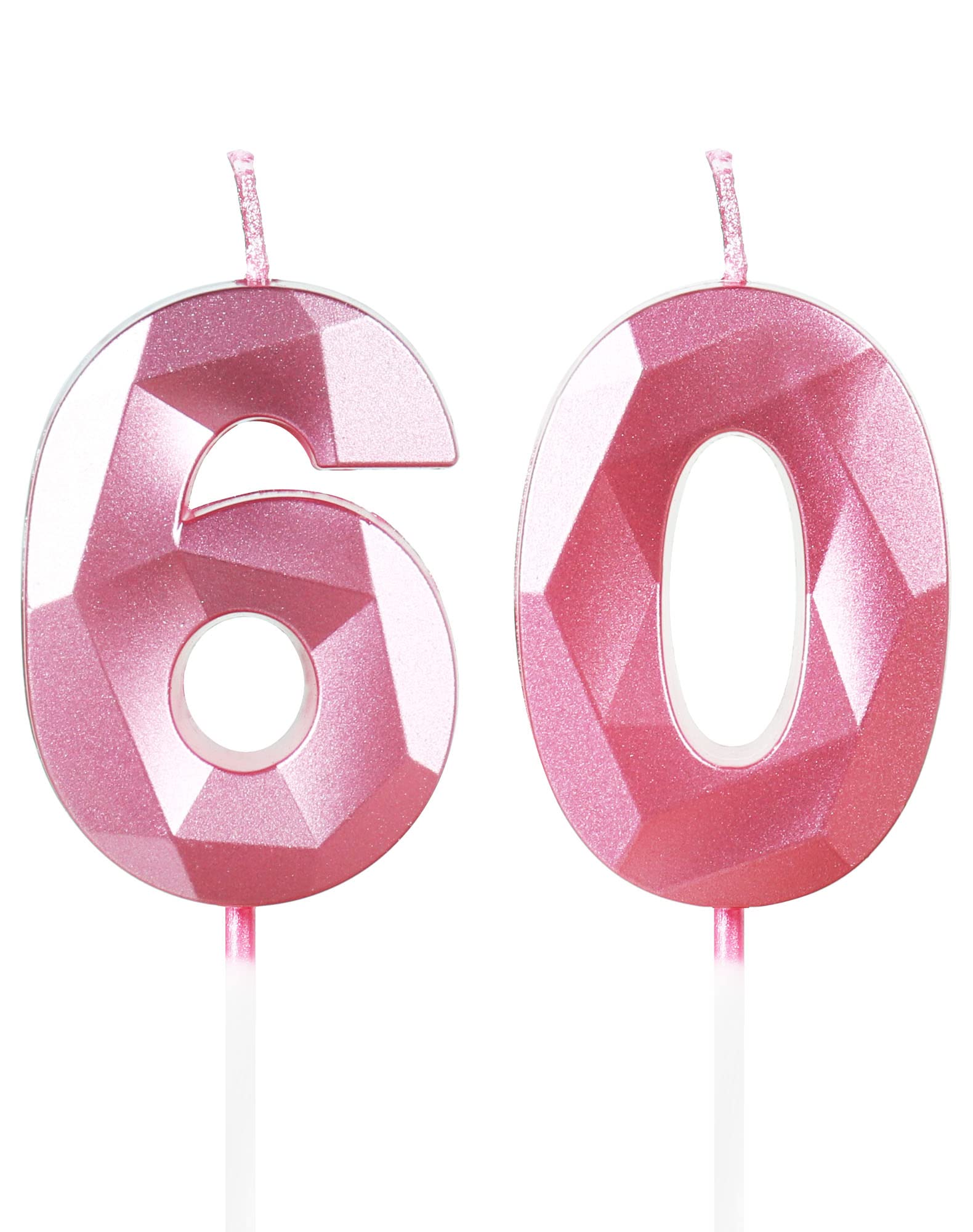 60th Birthday Candles, Number 60 Candle, Pink Candles, Birthday Candle ...