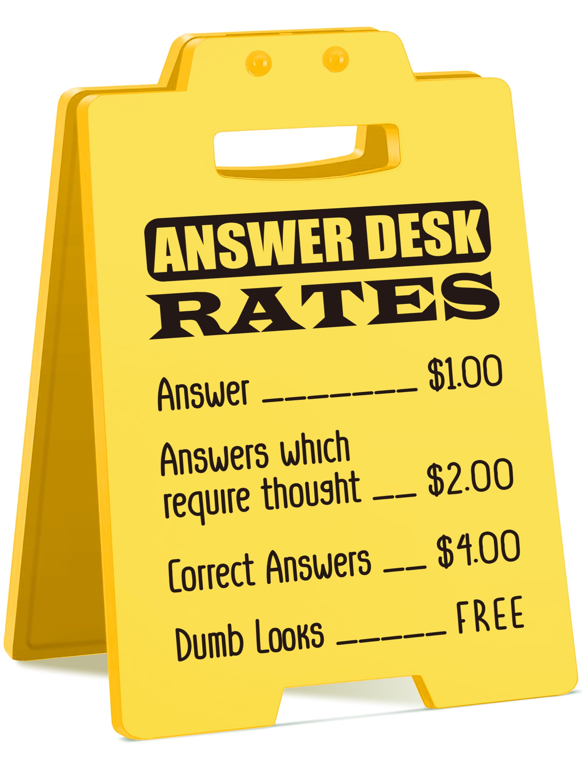 Amazon.com: Funny Answer Desk Rates Sign - Fun Desk Accessories for ...