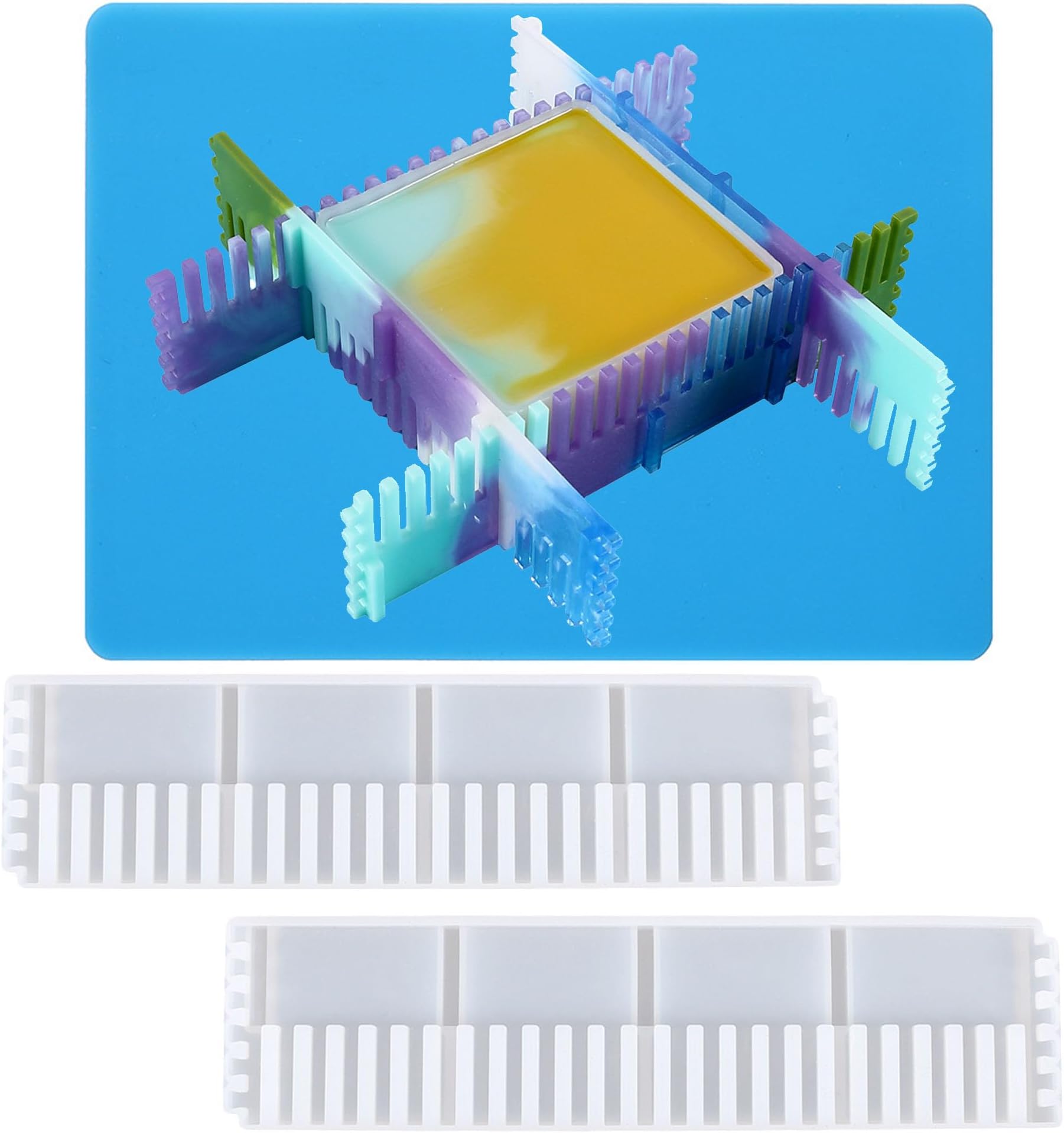 Amazon.com: Fuerlun 4Pcs Adjustable Silicone Resin Mold Border Holder ...