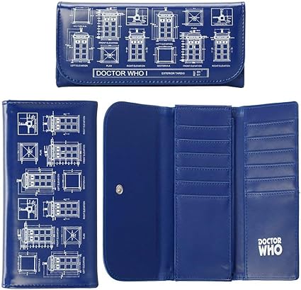 Doctor Who TARDIS Schematic Flap Wallet : Amazon.co.uk: Fashion