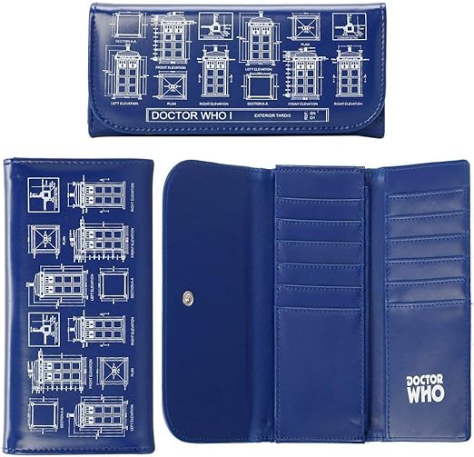 Doctor Who TARDIS Schematic Flap Wallet : Amazon.co.uk: Fashion