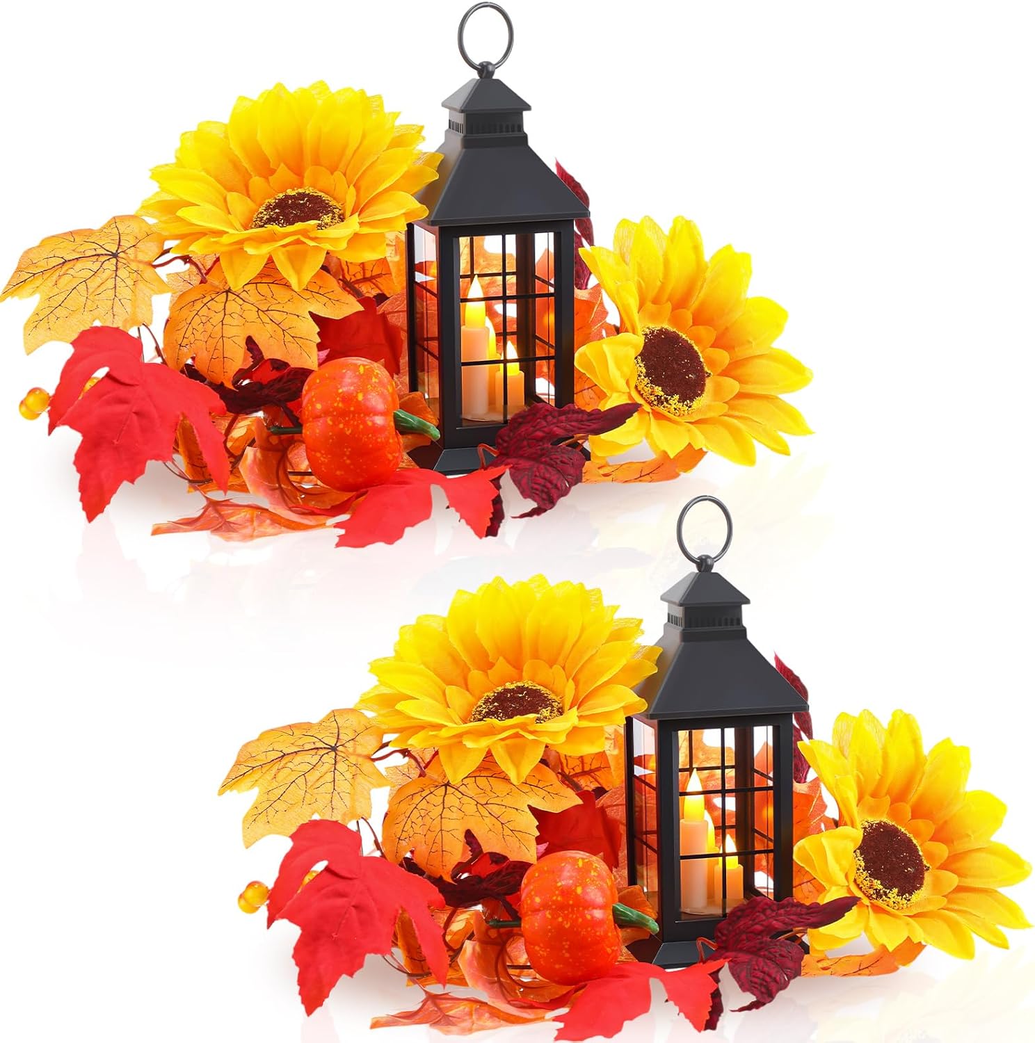 Amazon.com: Tujoe 2 Pack Thanksgiving LED Candle Lantern Decorative ...