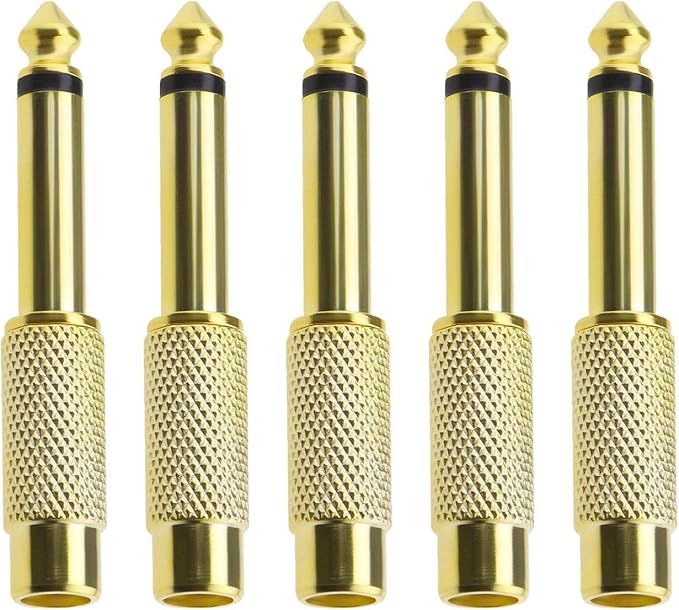 Amazon.com: The Lord of the Tools 5PCS RCA to 1/4 Inch Adapter Gold ...