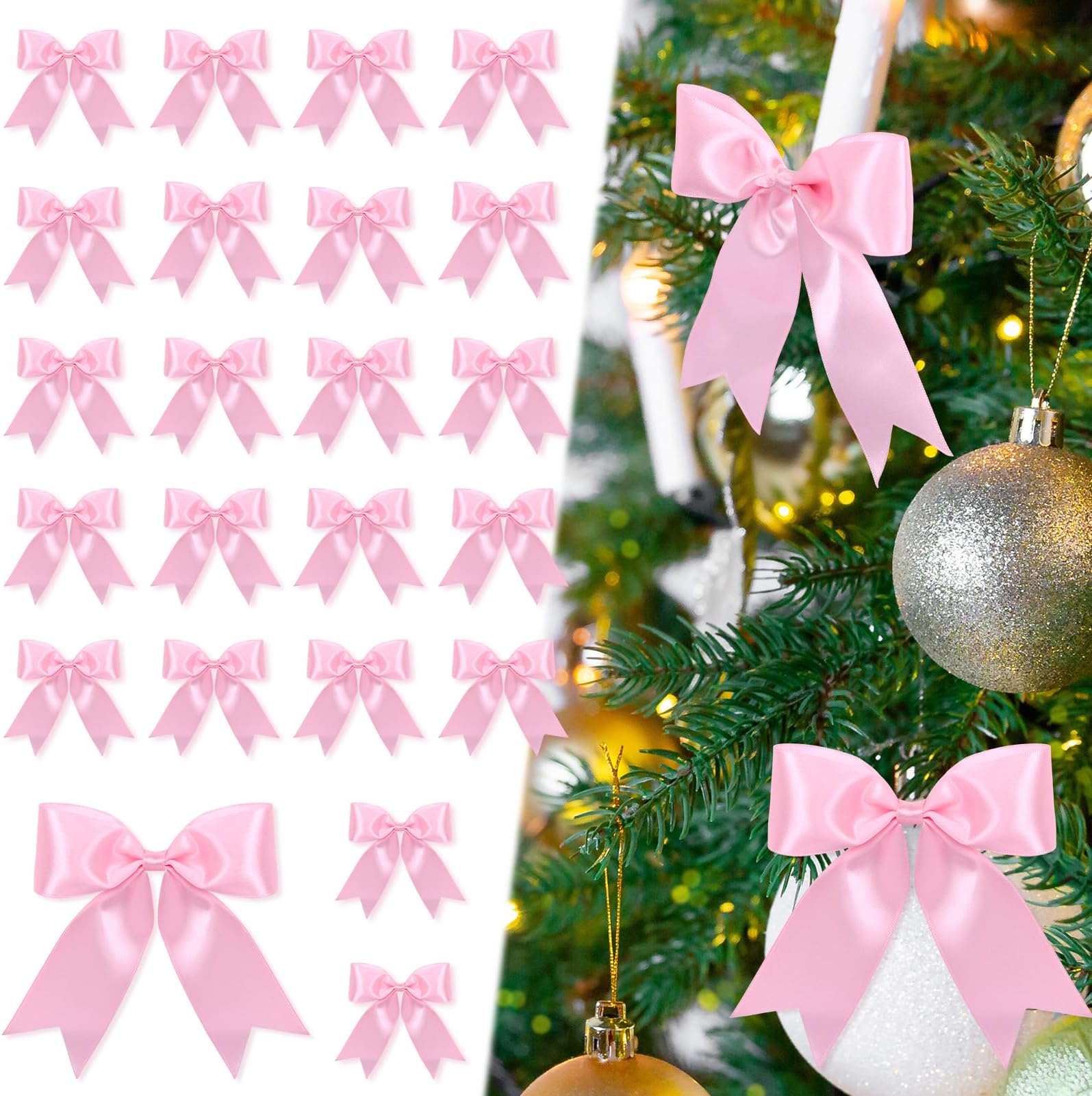 Amazon.com: Saybrook Products Light Pink Pre-Tied Organza Bows With ...