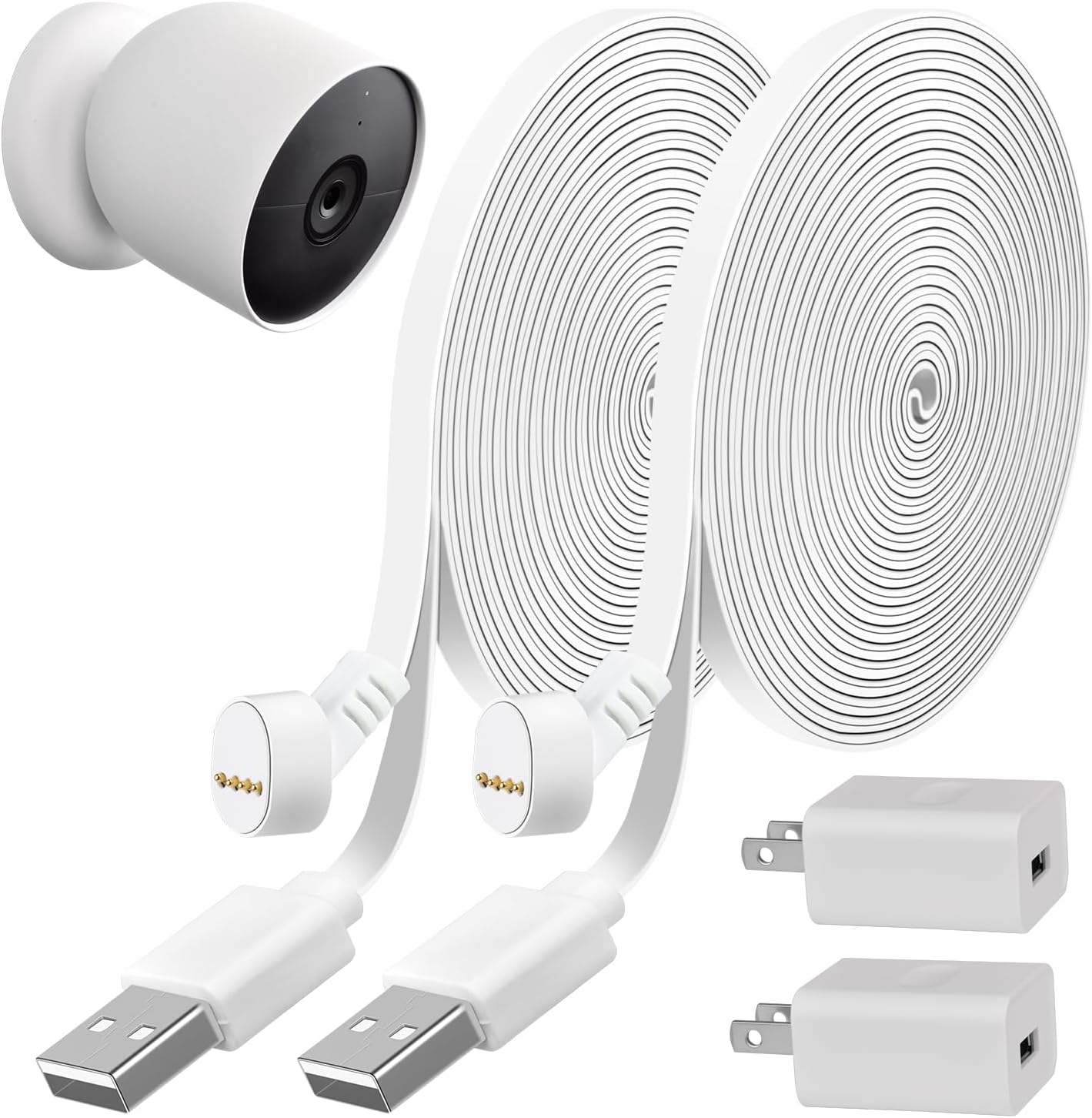 Amazon.com: 2pack 6m/20ft Power Extension Cable Compatible with Google ...