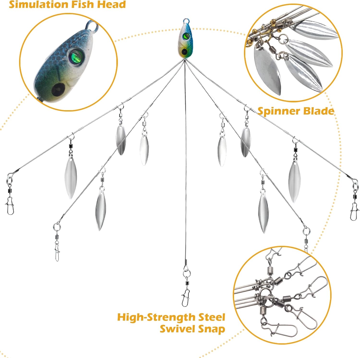 5 Arms Alabama Rigs para pesca de lubina, Swimbait, kit de señuelos ...