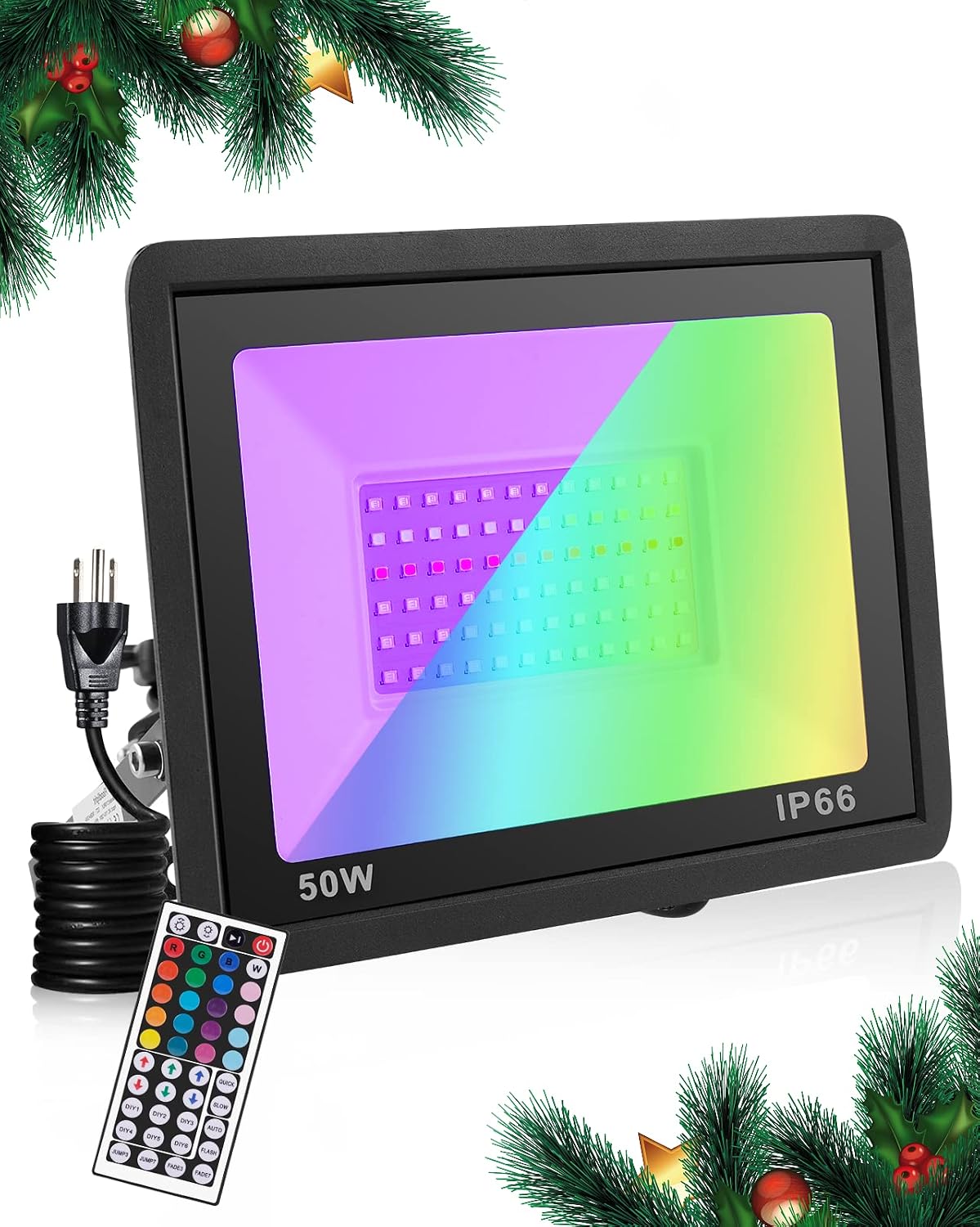 Luz LED negra de 50 W para fiesta brillante, paquete de 2 unidades de ...