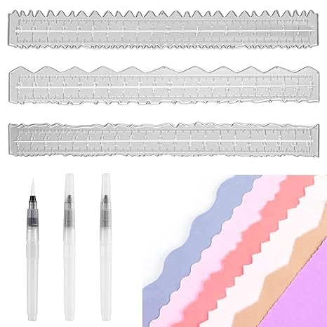 Amazon.com: 6 Pcs Stainless Steel Deckle Edge Paper Tearing Ruler Craft ...