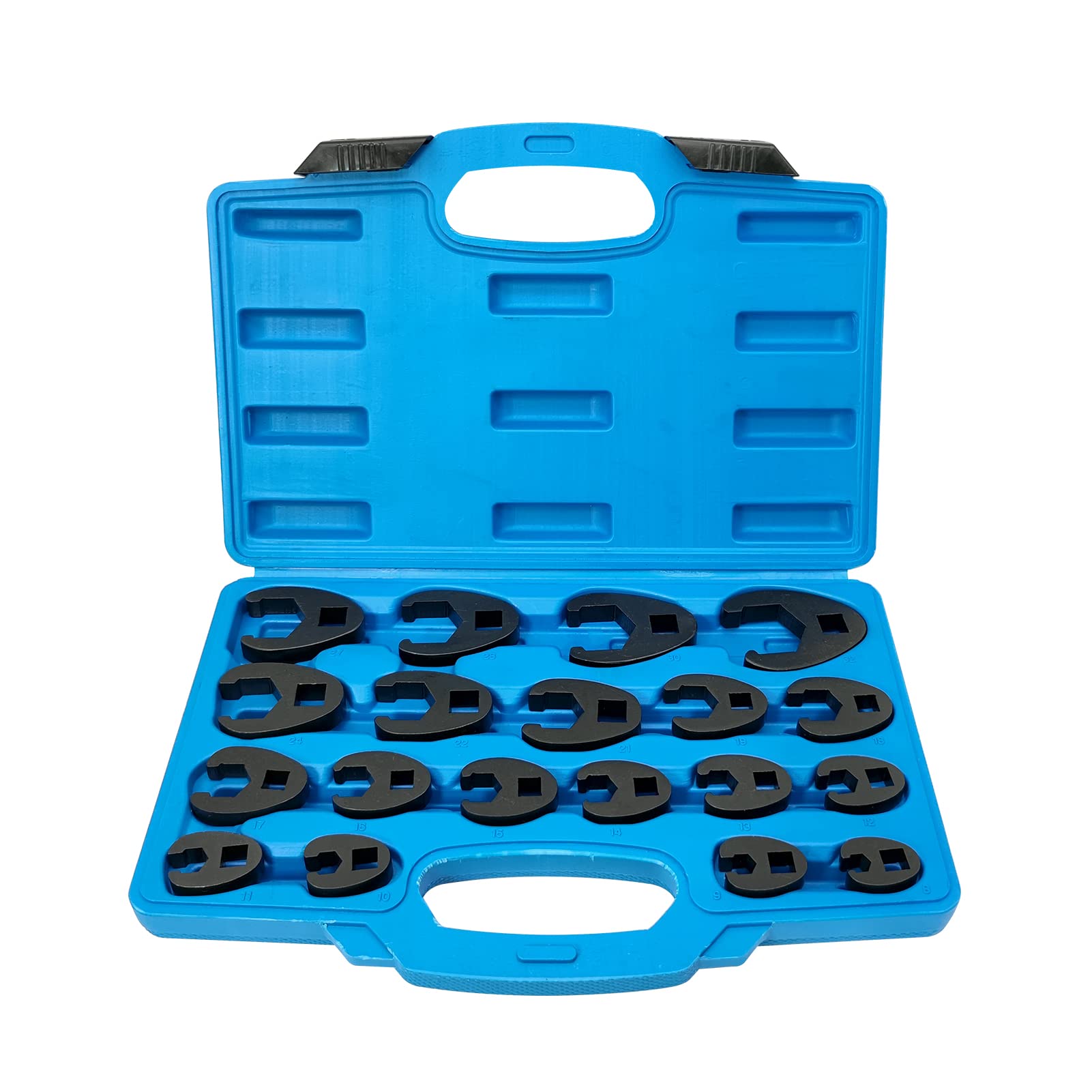 Buy Qingyuan 3/8'' and 1/2'' Drive Crowfoot Flare Nut Wrench Set, 19Pcs ...