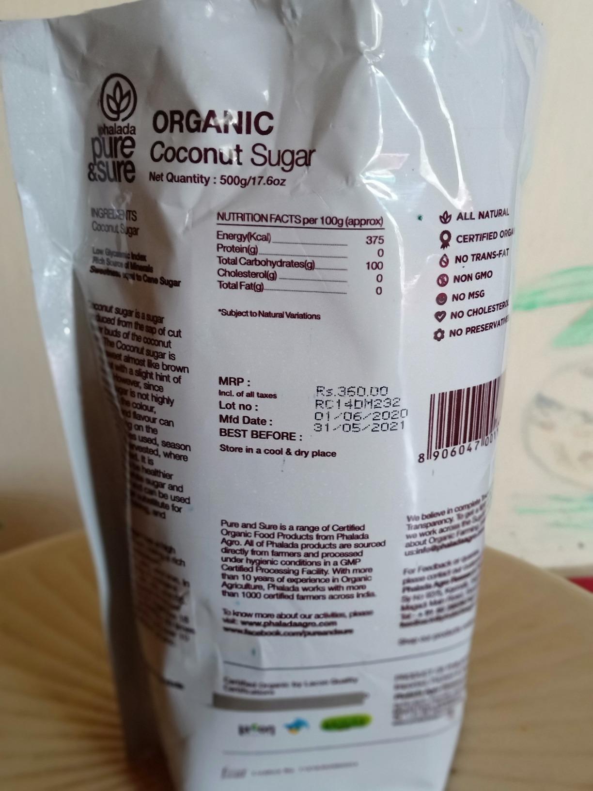 Pure & Sure Pure and Sure Organic Coconut Sugar, 500g : Amazon.in ...