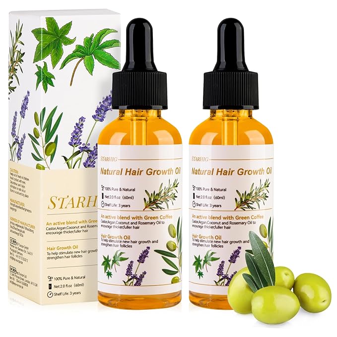 Amazon.com : 2PCS Hair Growth Oil for Thinning, Dry and Damaged Hair ...