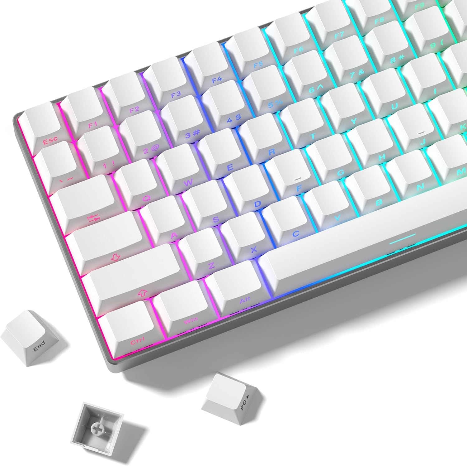 Amazon.com: dagaladoo White keycap Set,Shine Through keycaps 60 75 ...