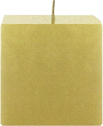 Amazon.com: Mega Candles Unscented Gold Square Pillar Candle, Hand ...
