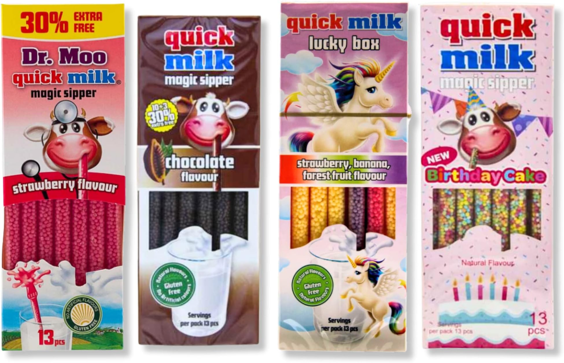 QUICK MILK Magical Sipper 13 Straws - (Strawberry Flavour) : Amazon.co ...
