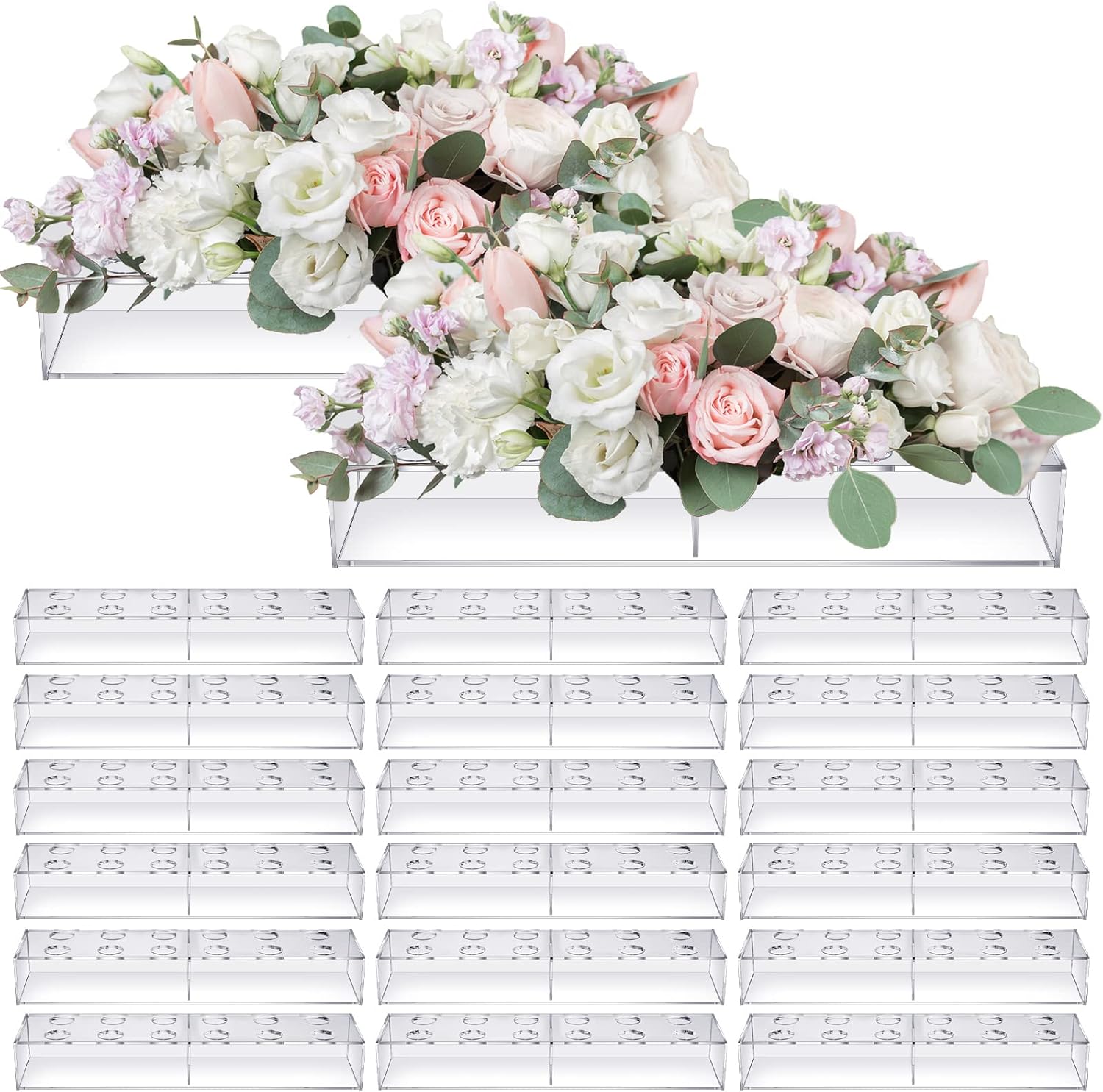Amazon.com: Flower Vase Acrylic Rectangular Floral Centerpiece for ...