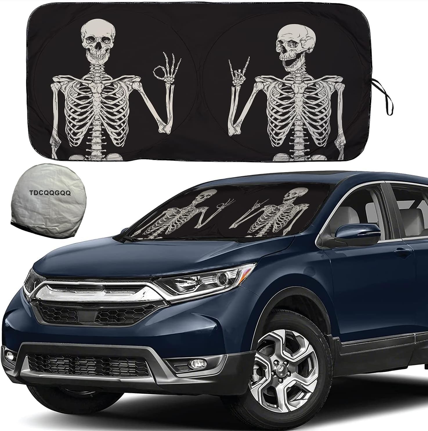 Amazon.com: [2025 Upgrade] Halloween Skeleton Funny Skull Windshield ...