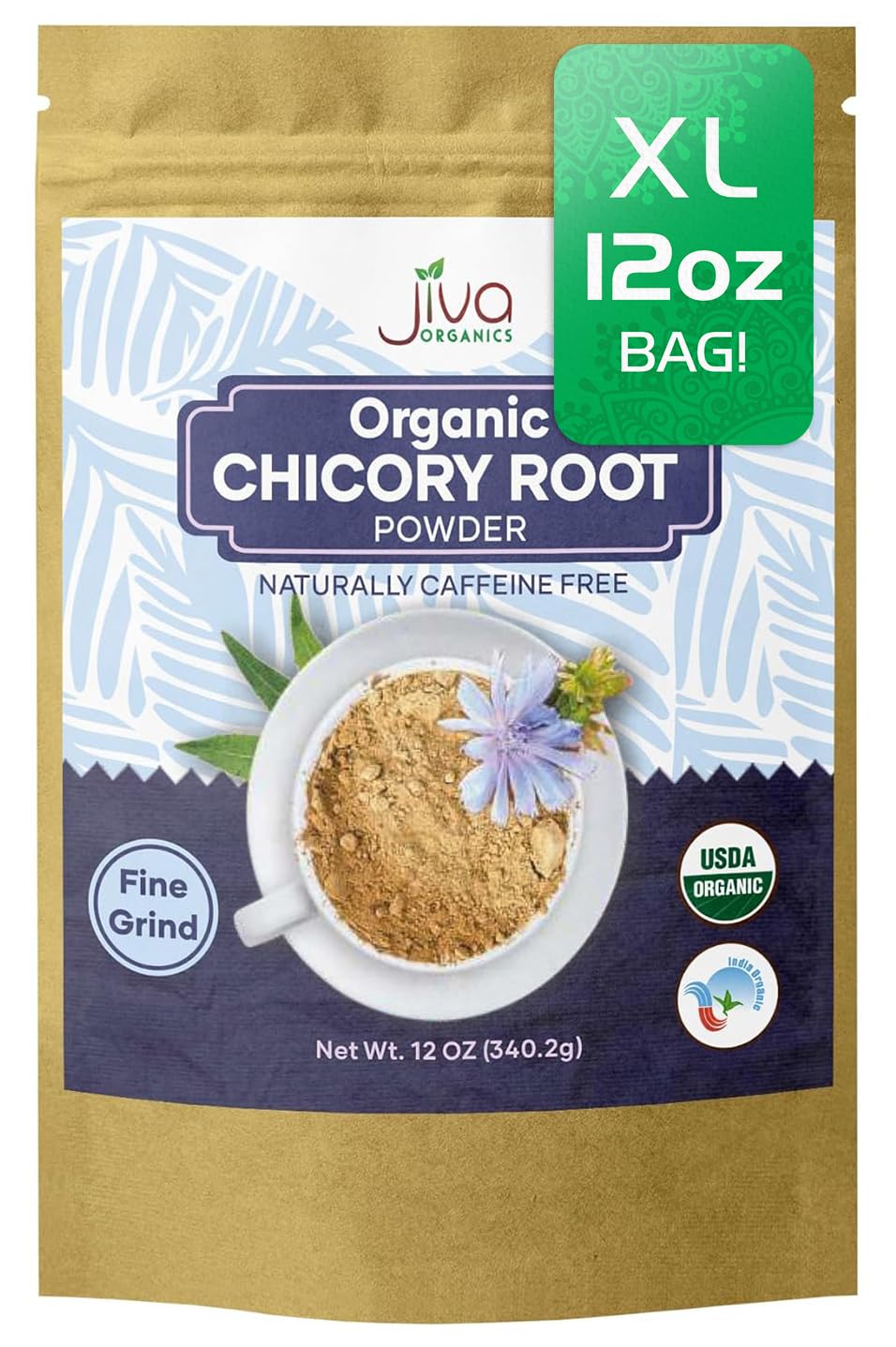Amazon.com : Jiva Organics Instant Chicory Root Powder 12oz Bag ...