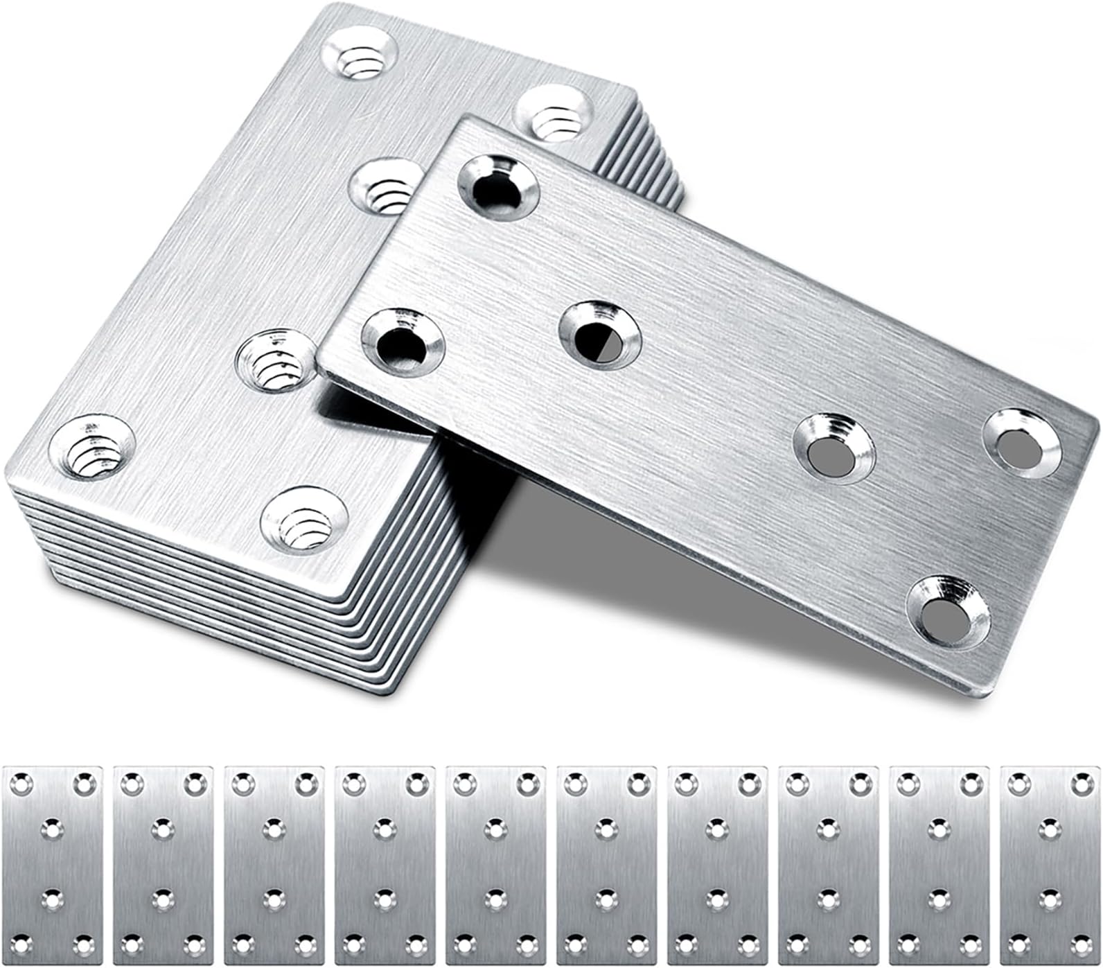 20 Stück Edelstahl Flachverbinder, Lochplatte Holzverbinder Verbindungsplatte Verbinder, Flache ...