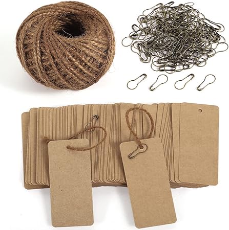 Amazon.com : 100 pcs Gift Tags with String, Christmas Gift Tags Blank ...