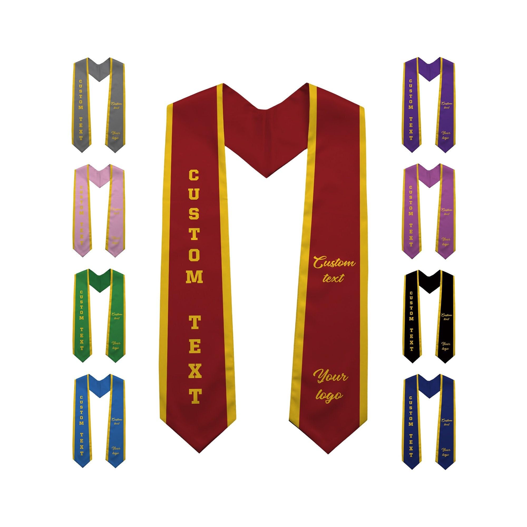 Amazon.com: Custom Graduation Stole with School Logo - Personalized ...