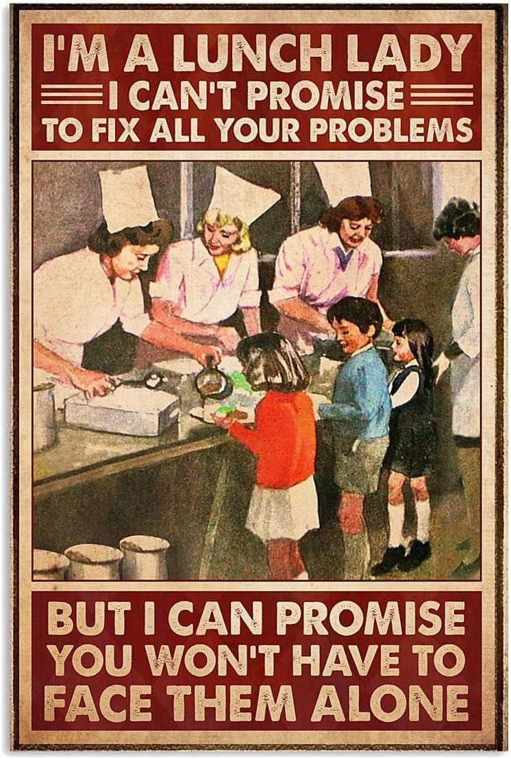 Amazon.com: Female Chefs Serving Children Metal Tin Signs I'm A Lunch ...