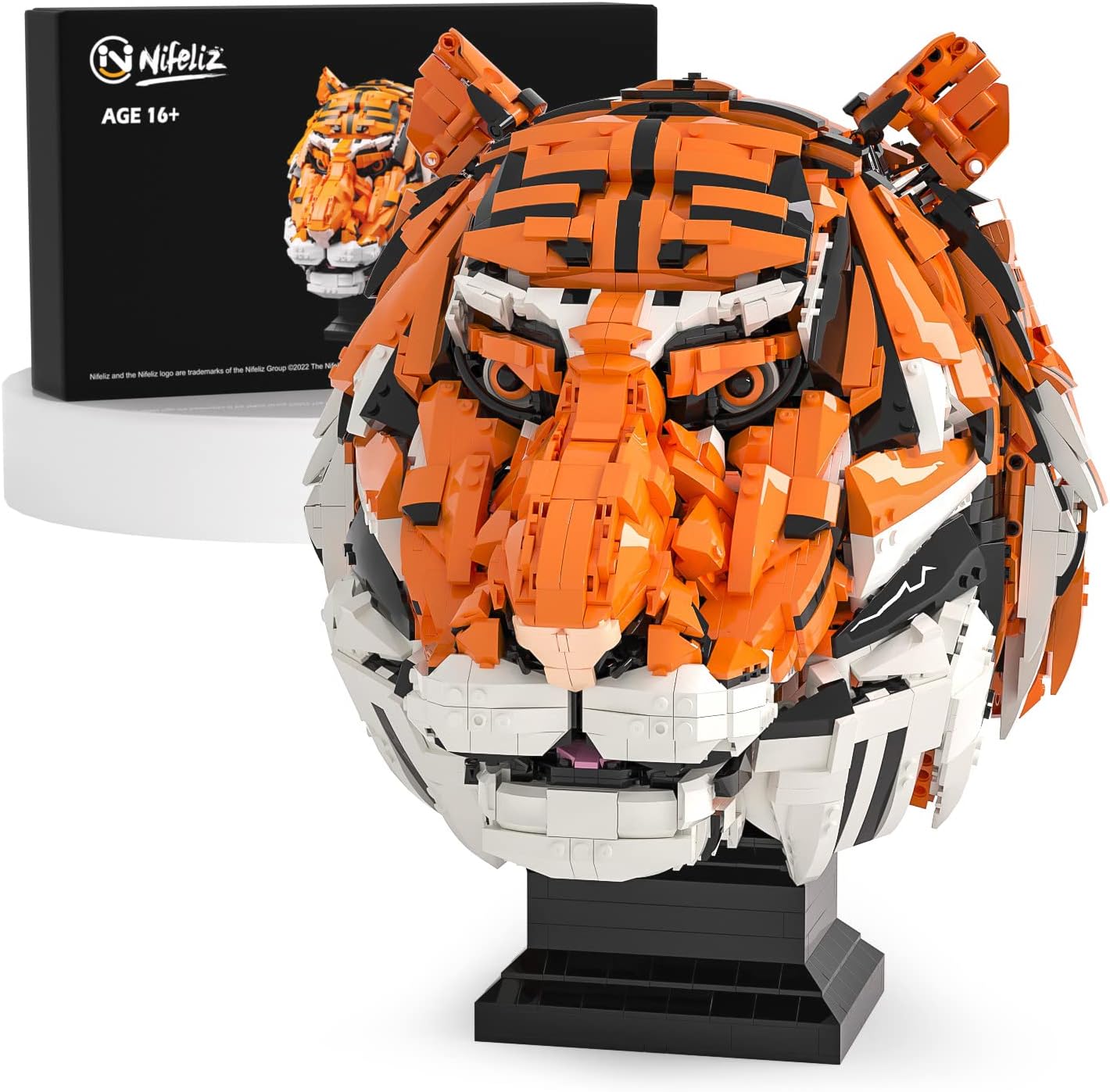 Nifeliz Tiger Head Model, Vivid Tiger Building Block Set, Leisure Toy ...