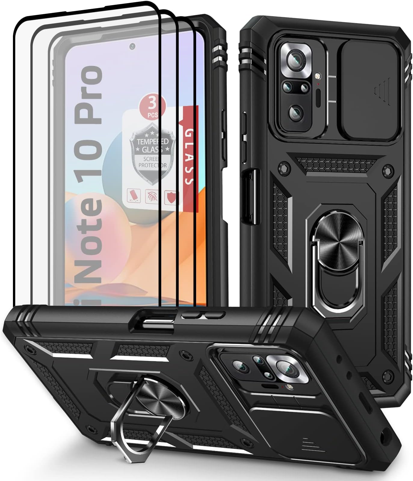 Amazon.com: for Xiaomi Redmi Note 10 Pro Case with Glass Screen ...