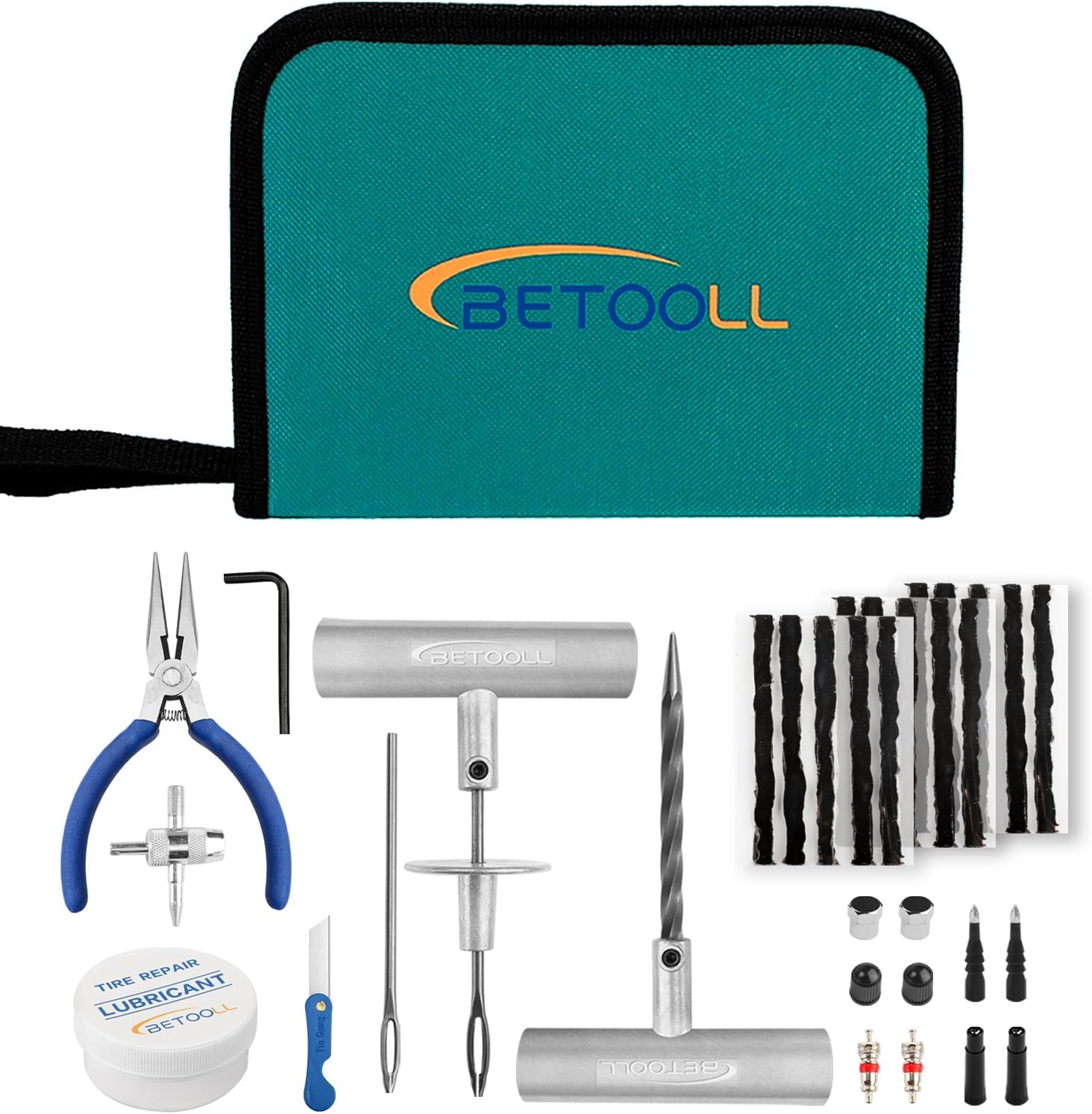 Amazon.com: GRAND PITSTOP 27 Pcs Universal Tire Repair Kit, Heavy Duty Car Emergency Tool Kit ...