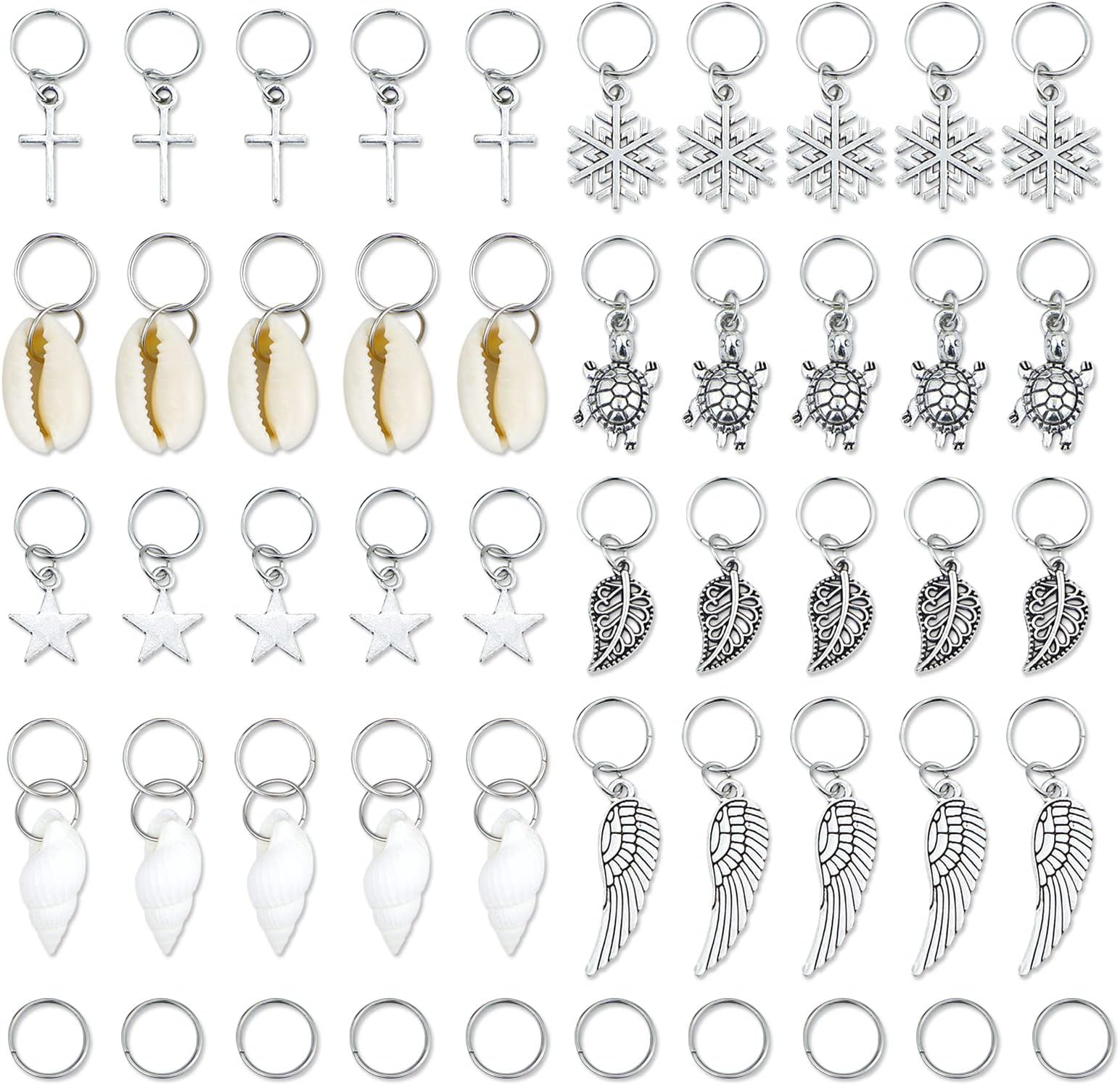 Amazon.com: 220-Piece Braiding Hair Rings - 15 Styles, Jewelry for ...
