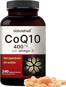 Amazon.com: NatureBell CoQ10 400mg with Omega 3, 240 Capsules | Stable High Absorption Form ...