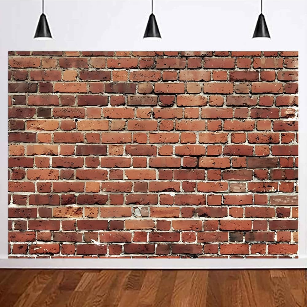Amazon.com : Red Brick Wall Party Backdrop, Large Fabric Red Brick Sign ...