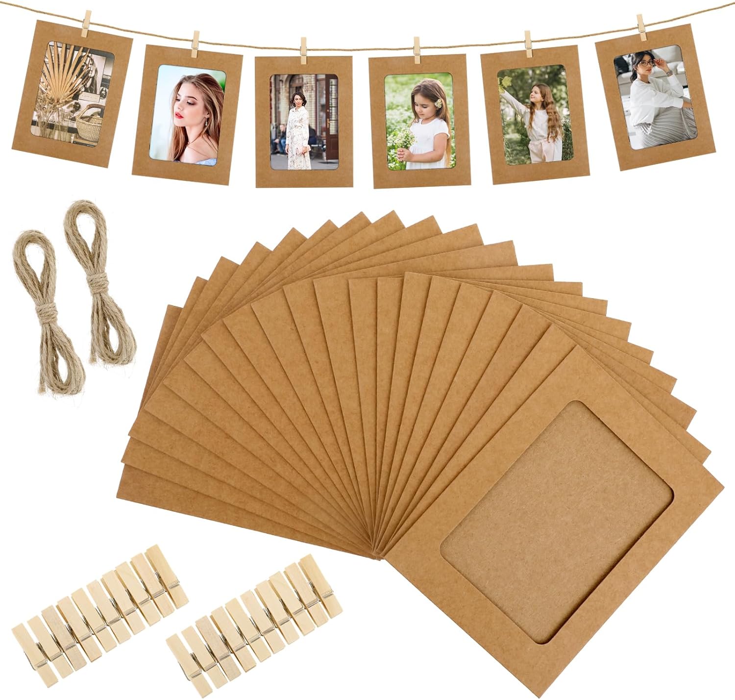 Amazon.com: 20 Pcs Paper Photo Frames, Paper Picture Frames Kraft Paper ...