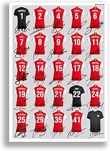 Arsenal Team Squad 2023-2024 Signed Poster Print Framed Picture Photo ...